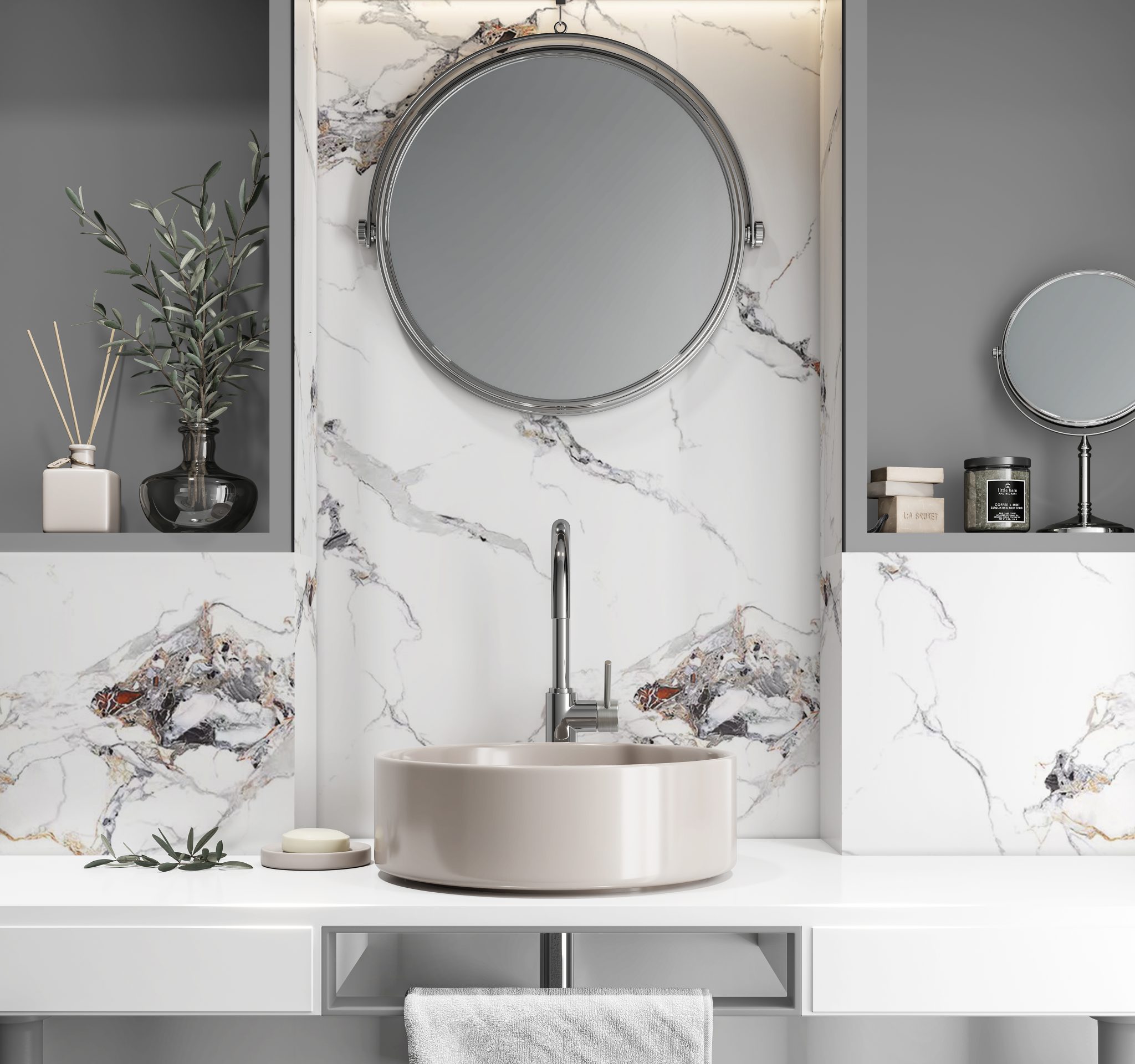 Neptune 1000 Onyx Carrara Marble Super Matt Wall Panel | Wall and ...